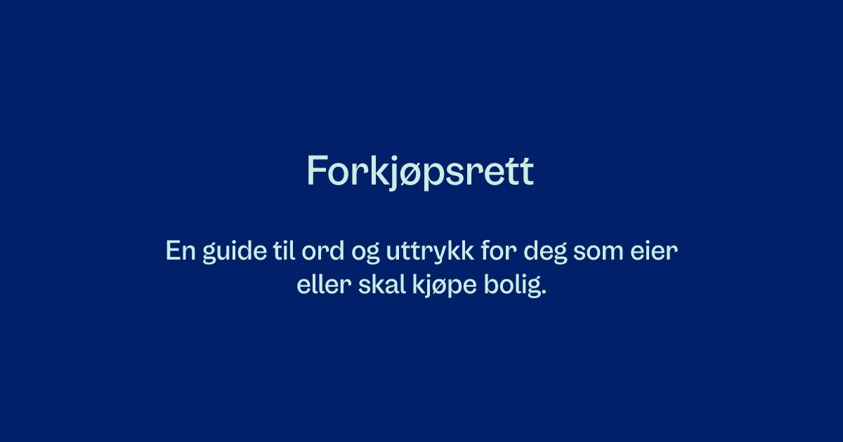 Forkjøpsrett | OBOS